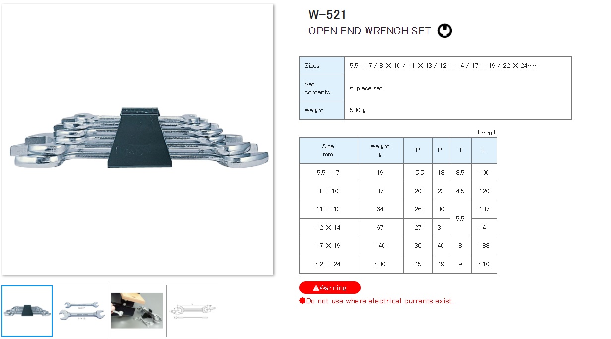 Ichiban Precision Sdn Bhd - Hozan - HOZAN OPEN END WRENCH SET